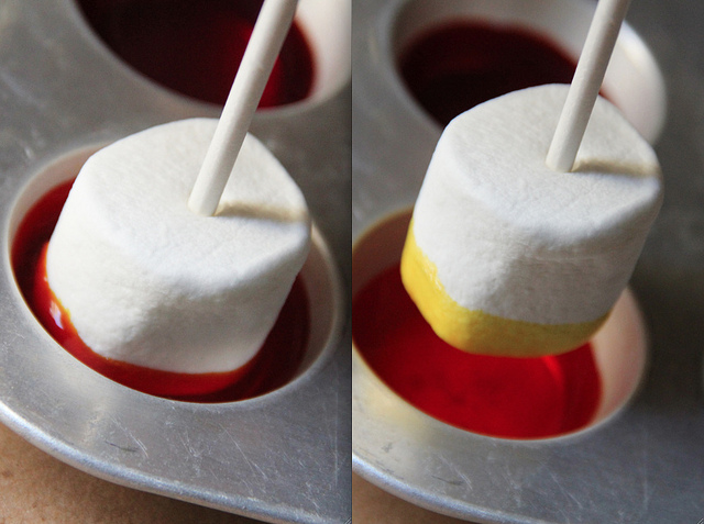 DE LUNARES Y NARANJAS: Receta: marshmallows de colores