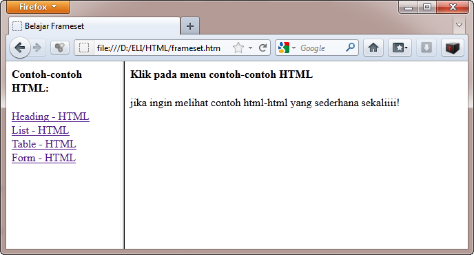Desain Website: Frame - HTML