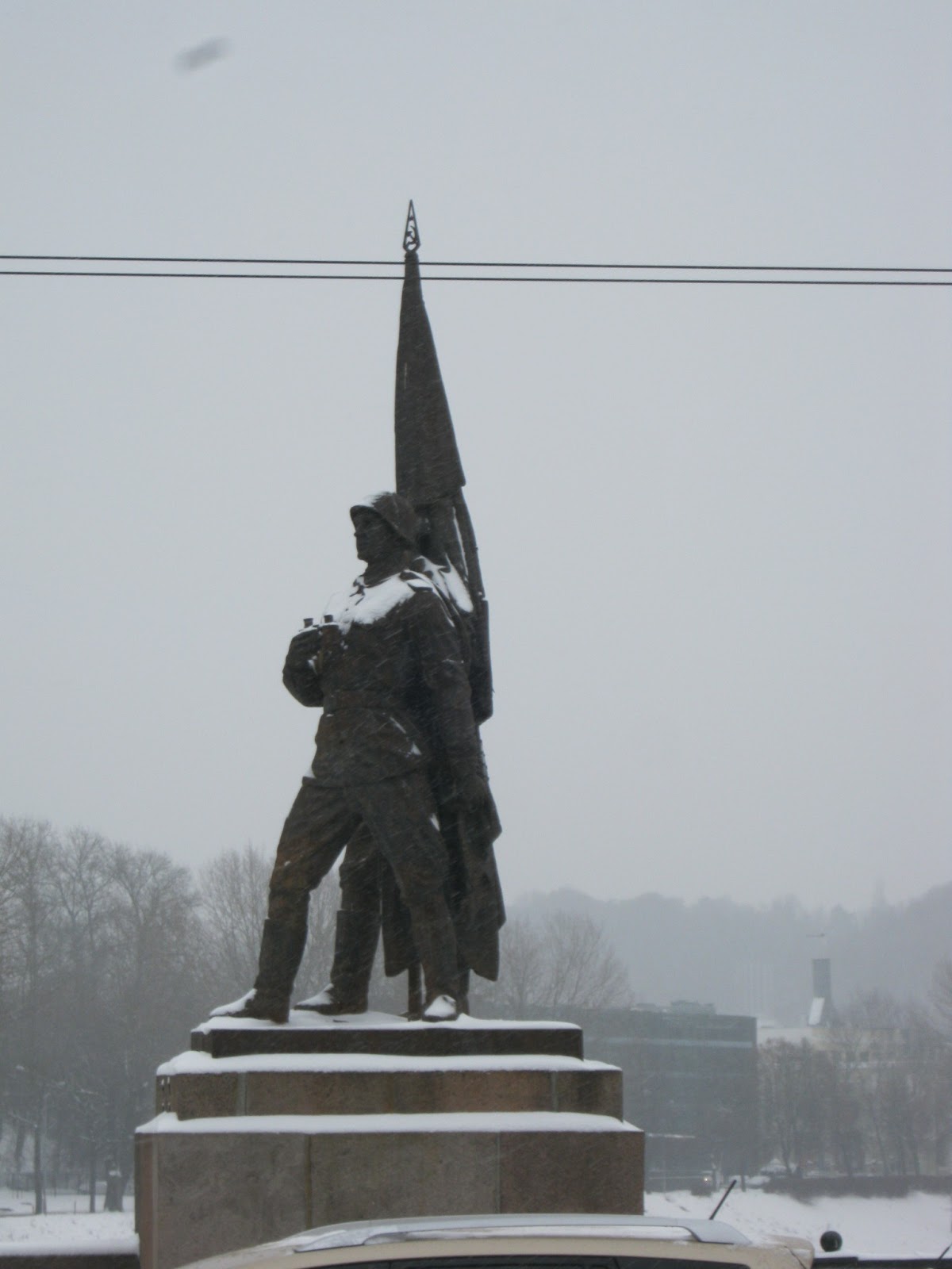 Winter in Vilnius: Statues in the Snow
