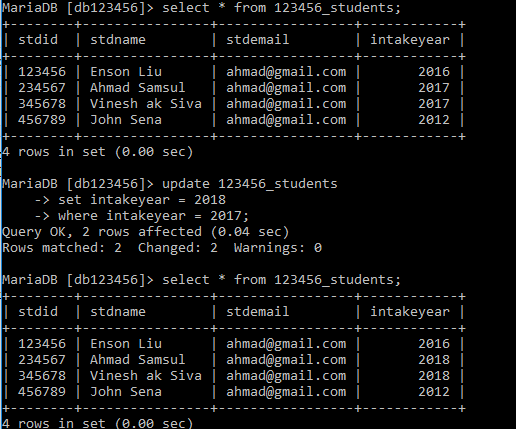 Database Laboratory: Update Data in Table using SQL
