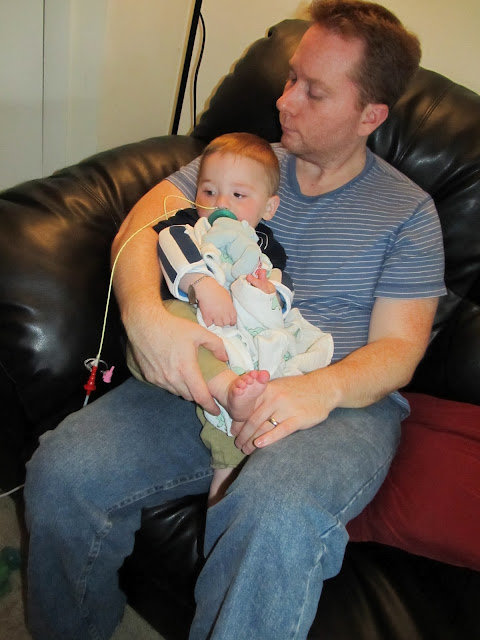 Aidan... With Eos: Feeding Tube: Tube Day