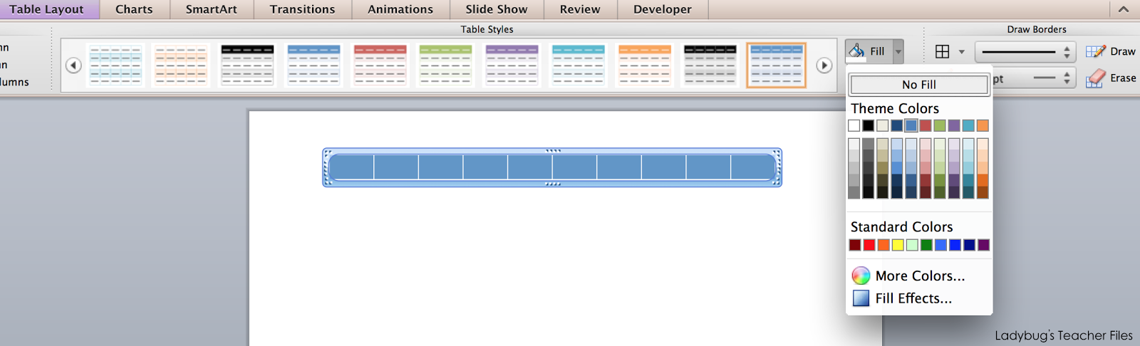 Using PowerPoint Tables for Math Printables - Ladybug's Teacher Files