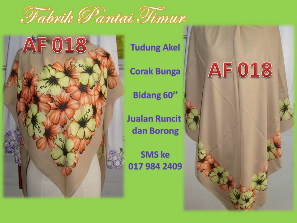 Fabrik Pantai Timur: T. Akel Corak Bunga Bidang 60''