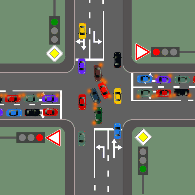 ما معنى وما هو voreinander abbiegen بقيادة السيارات في ألمانيا