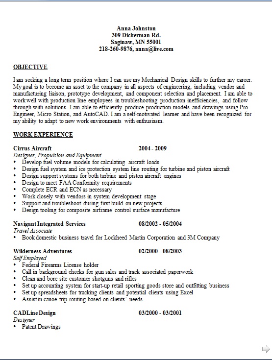 Designer Propulsion and Equipment Resume Format in Word Free Download
