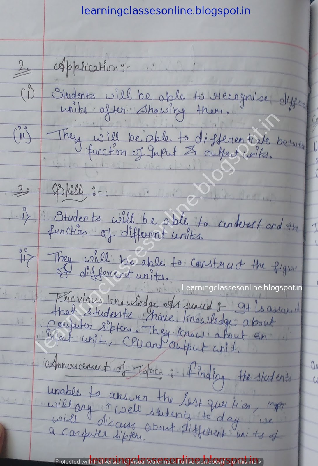 Lesson Plan For Computer Science For B Ed on the functioning of ...