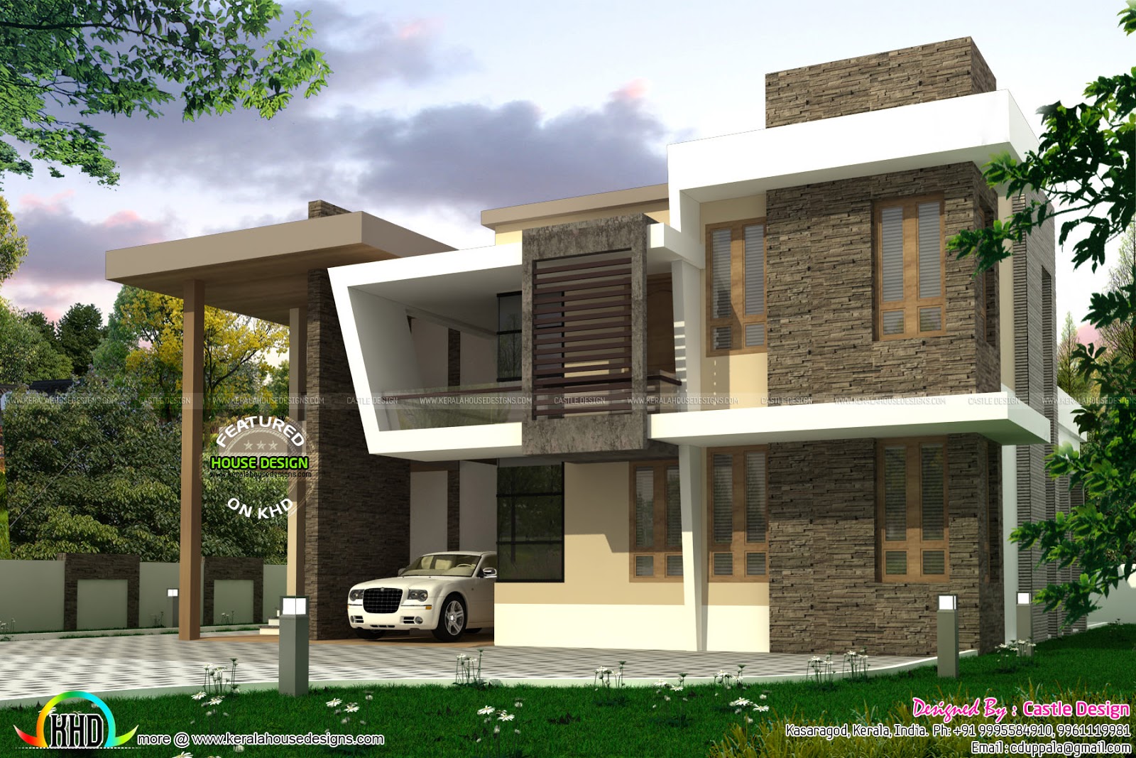 223 sq-m, 4 bedroom contemporary home - Kerala Home Design and Floor ...