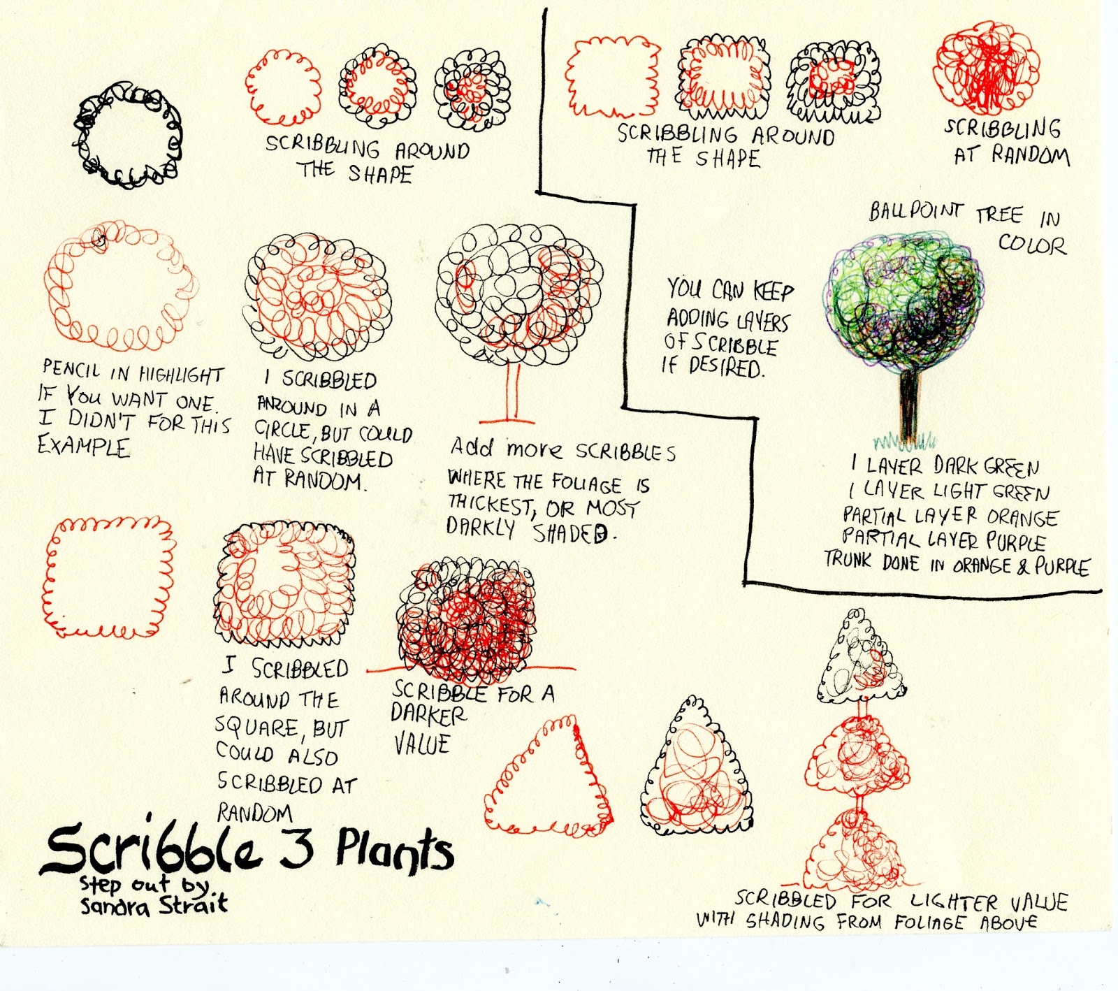 Scribble Plant 3 Fantasy Landscape Step-out #FantasyLandscape #Step-out ...