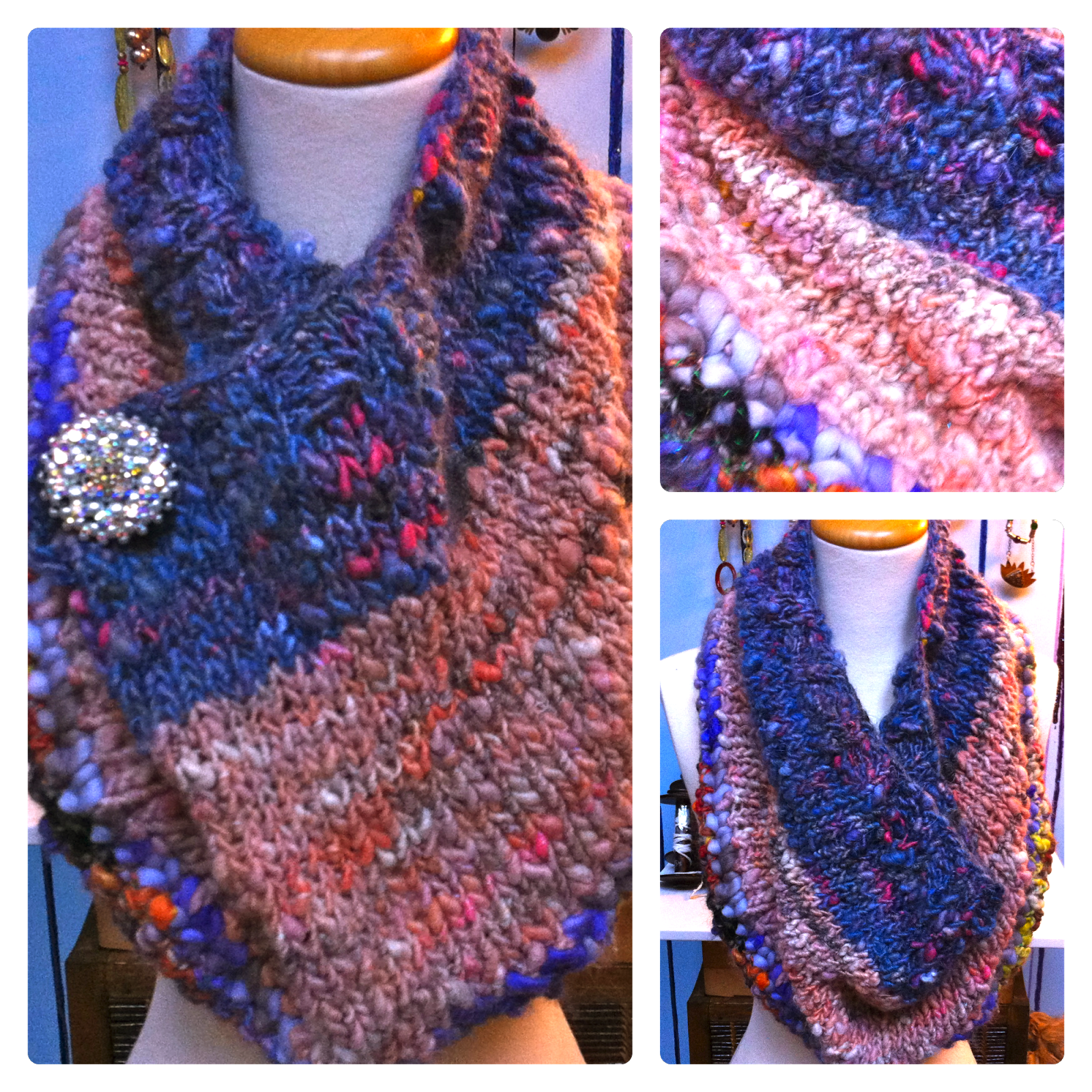 Recent Knittings-- a pair of handspun cowls | Milo Knows