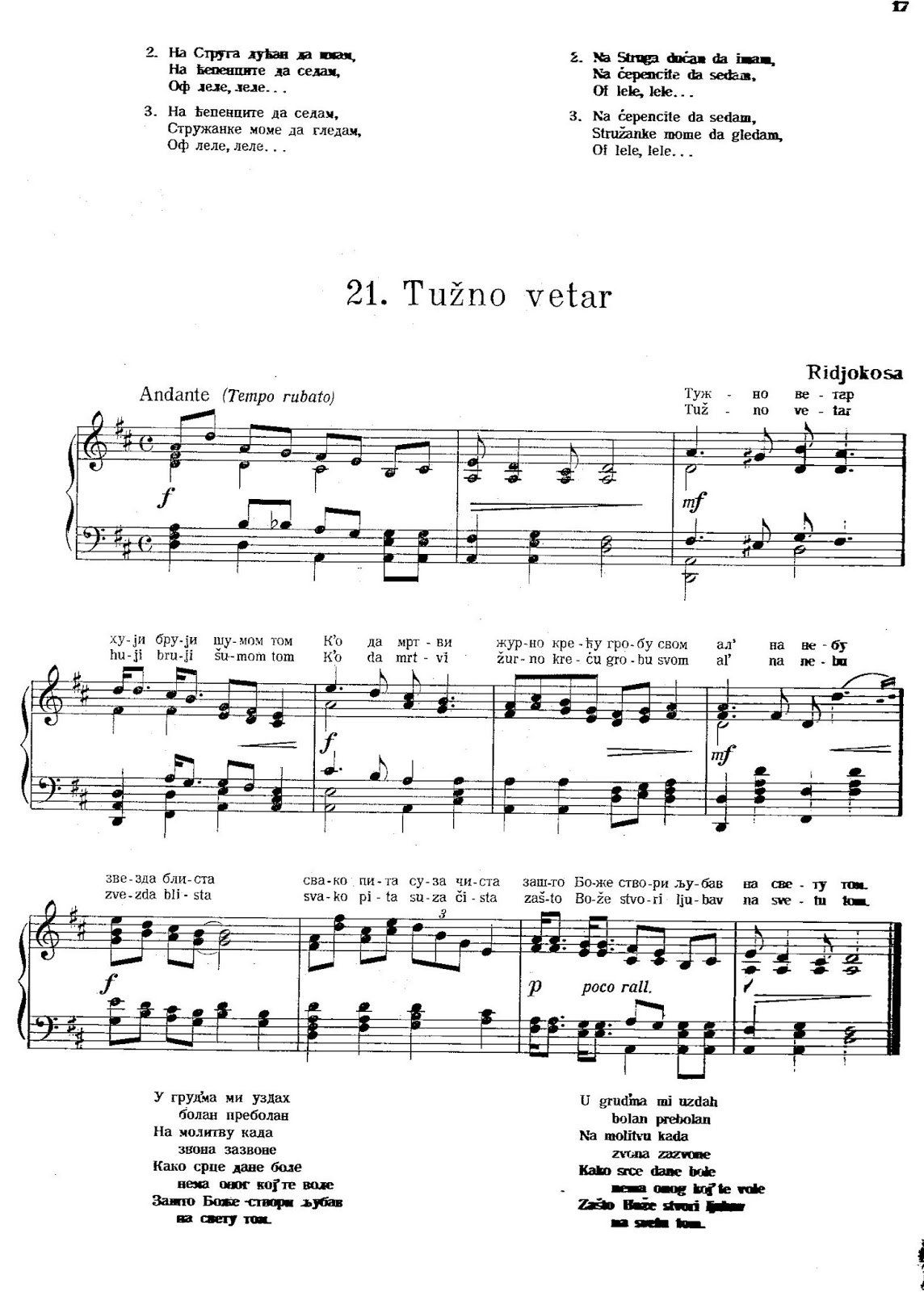 Scores for Balkan music Note za Harmoniku Violinu: Note za Muziku