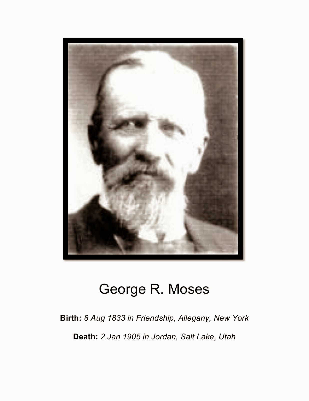 Moses Family History: George Reuben Moses Sr.