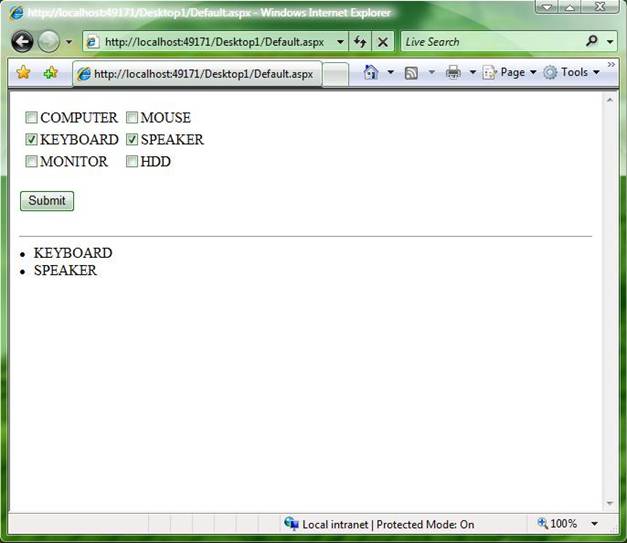 CheckBoxList Control in ASP.NET CheckBoxList Control in ASP.NET