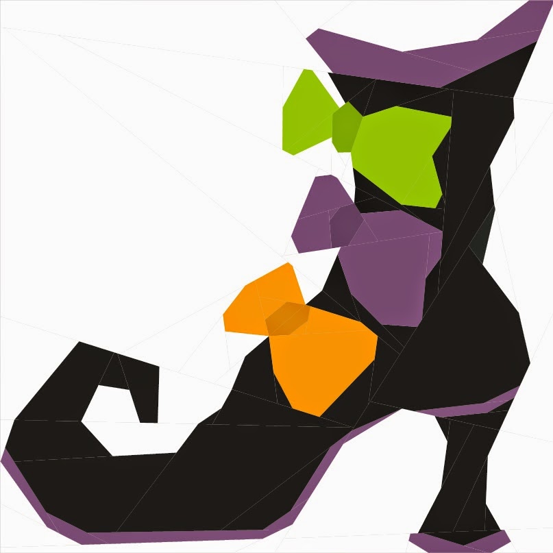 Sewing With Squeak: Witch's Boot-A Free Paper Pieced Pattern