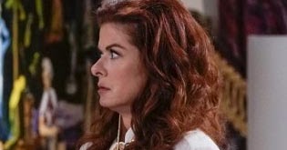 Grace Adler wears cream tie neck silk blouse Will & Grace 10x12 ~ TV ...