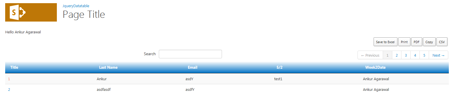 SharePoint Blog: Bind Sharepoint list to Jquery Datatable in SharePoint ... SharePoint Blog: Bind Sharepoint list to Jquery Datatable in SharePoint ...
