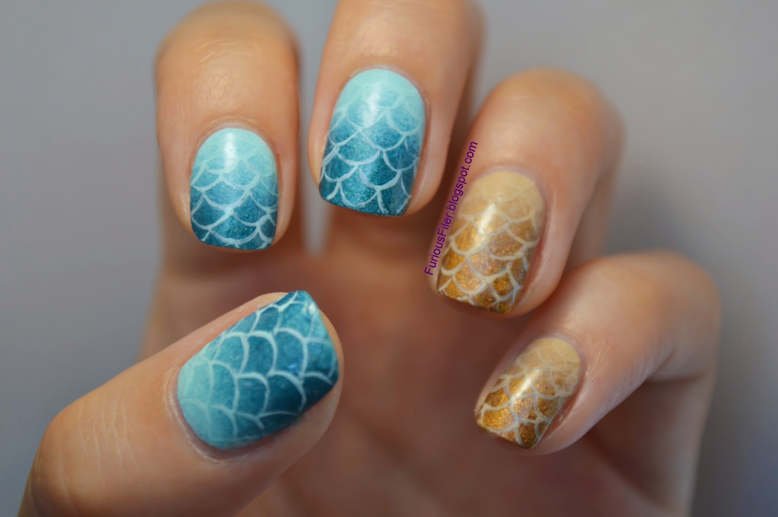 Fish Scale Nail Art