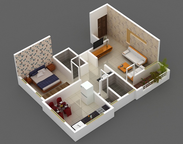 Parbhani Home Expert: 1 BHK FLOOR PLANS