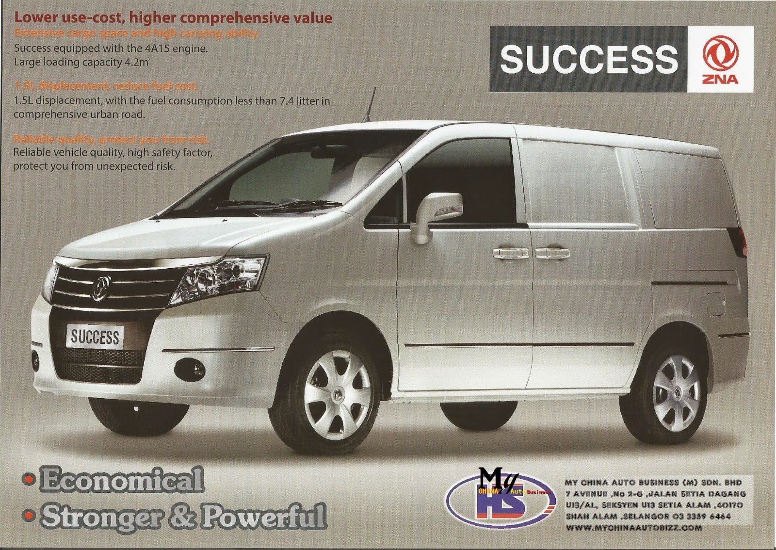 MY CHINA AUTO BUSINESS ( M ) SDN. BHD.: VAN Nissan - ZNA Success 1.5l ...
