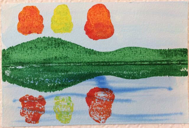 Kathy's Art Project Ideas: Fall Trees Reflected In A Pond Step by Step ...