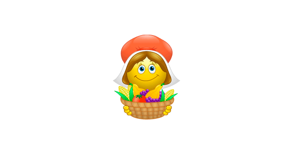 Thanksgiving Girl with a Basket | Symbols & Emoticons