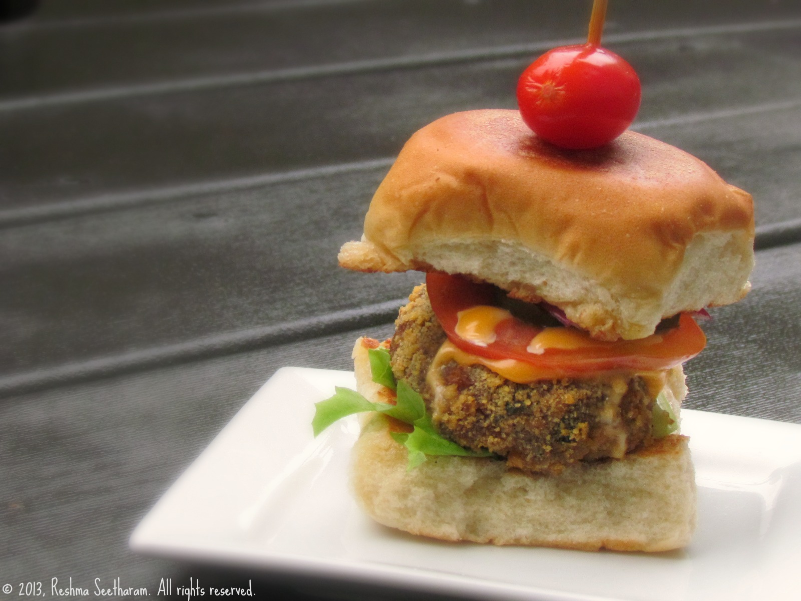 Mini dinner roll burgers