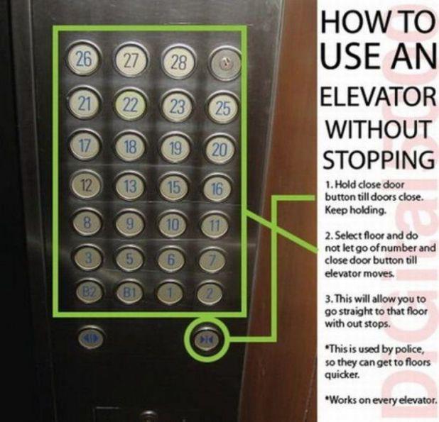 Email Forwards Fun!: How To Use An Elevator WITHOUT it Stopping