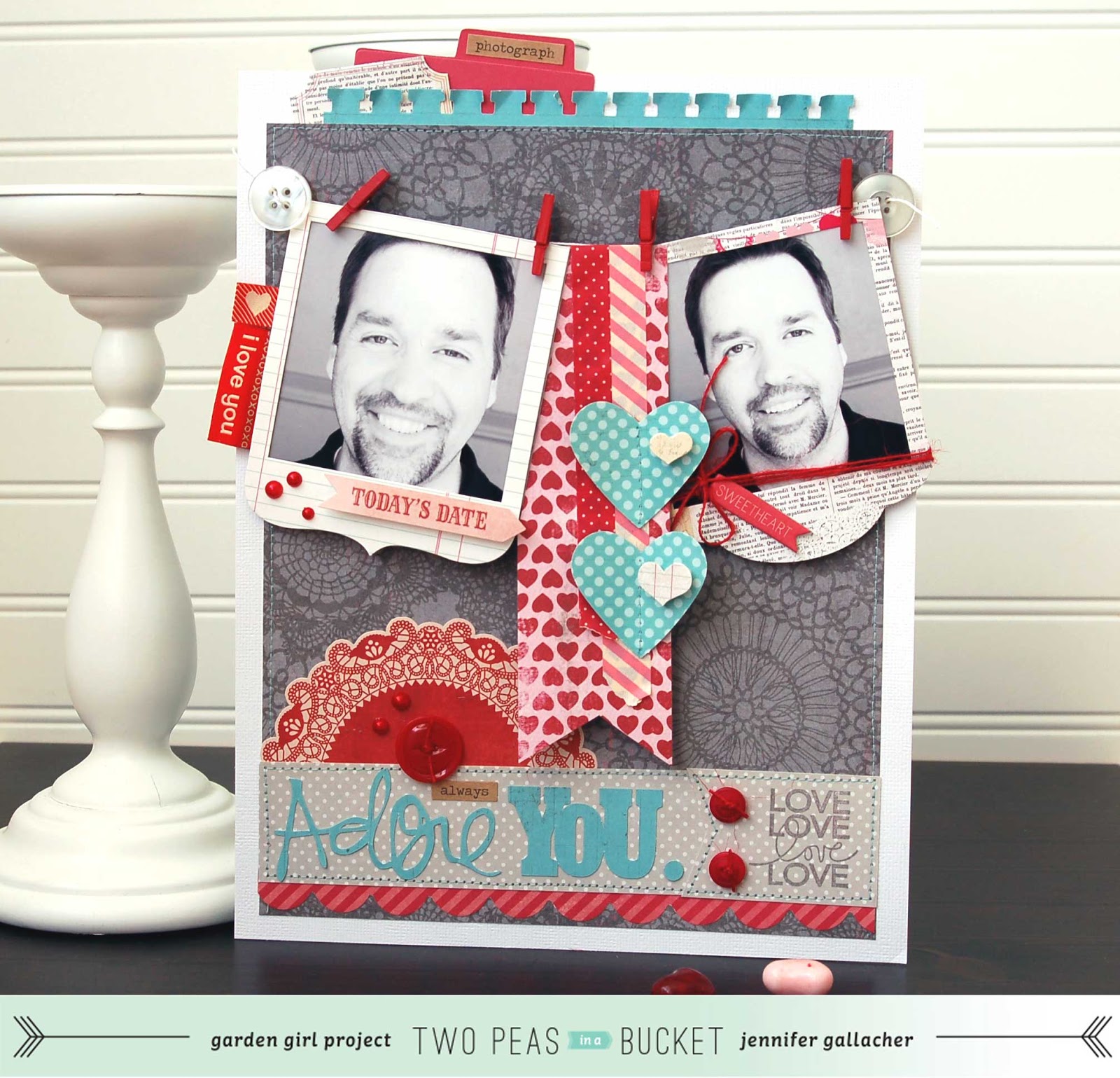 2Peas Project: A Valentine Layout | Jen Gallacher