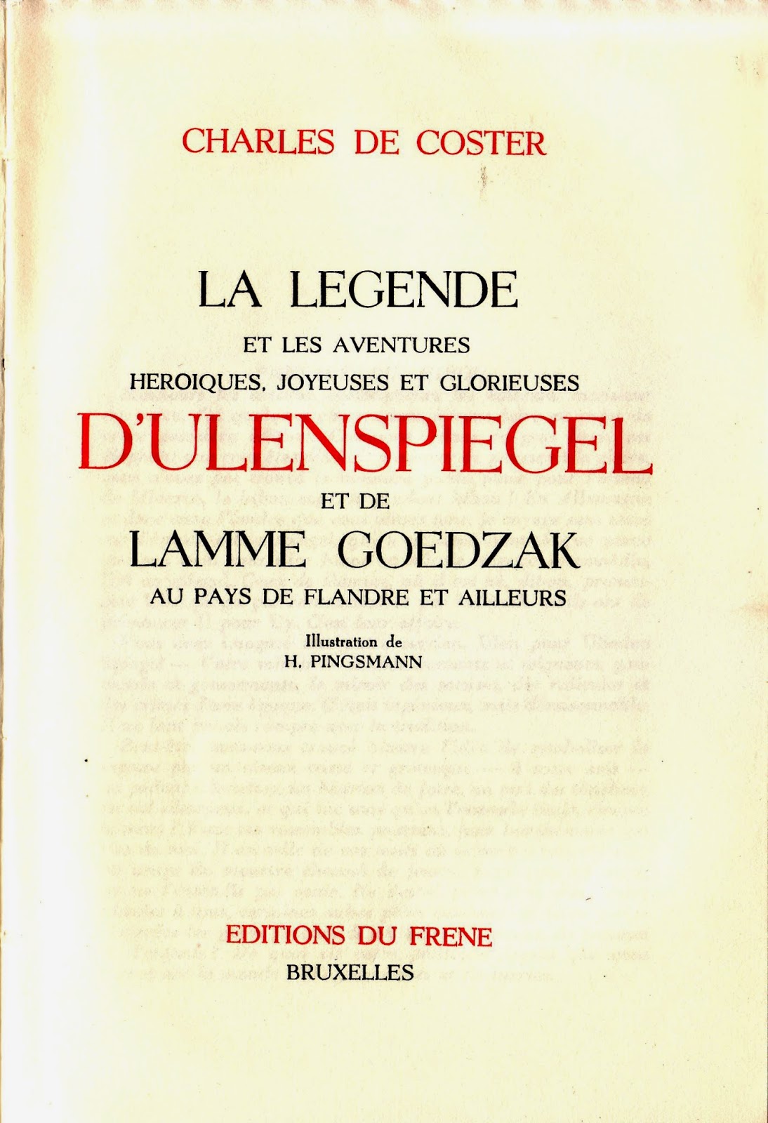 Miscellanées: Charles De Coster (1827-1879)