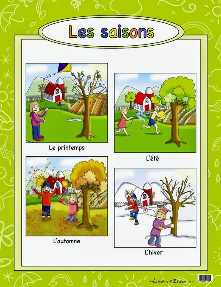 Mon cahier de français: Les saisons, les mois et la date