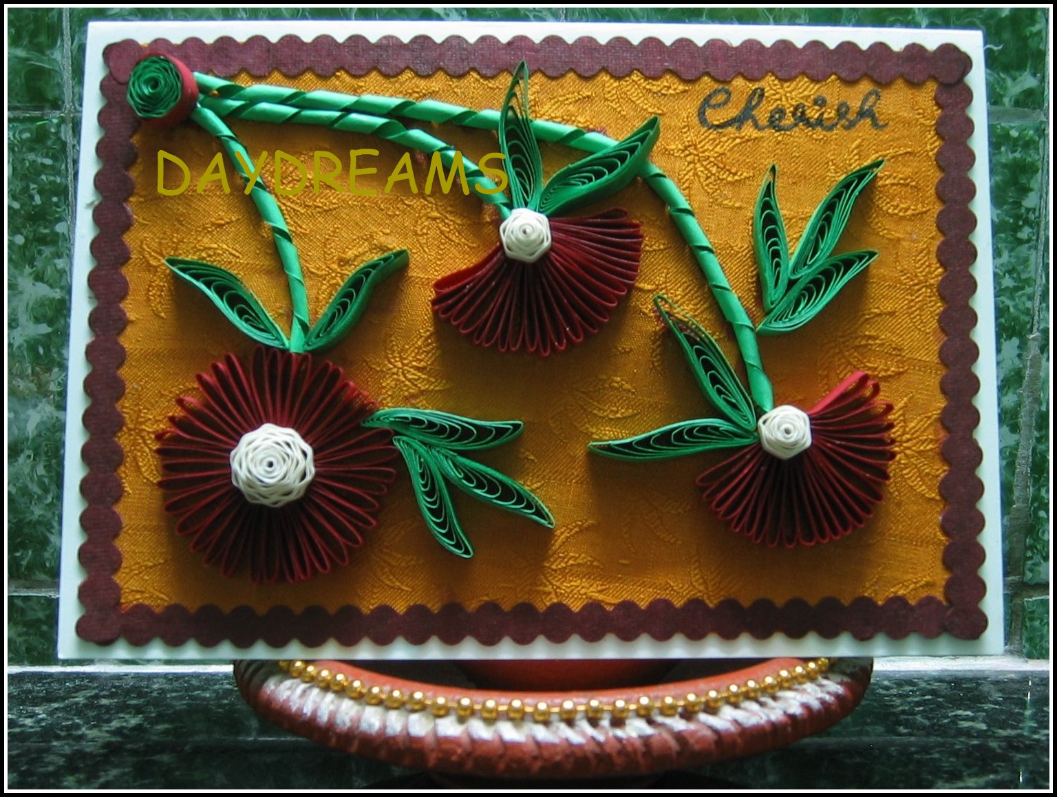 DAYDREAMS: Quilling on silk