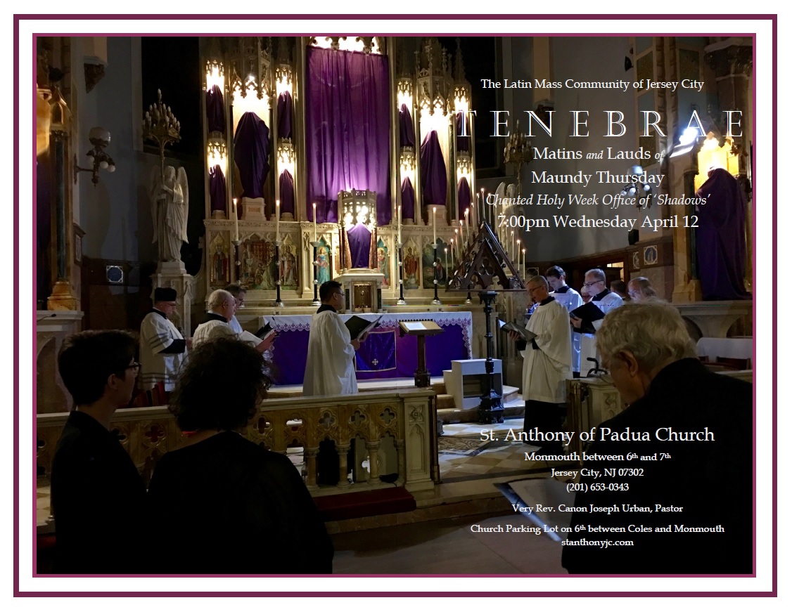 Tenebrae and Triduum Services at St Anthony of Padua in Jersey City ...