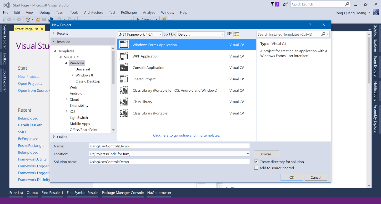 Relax, it is only ONES and ZEROS !: Windows Form - Using user controls