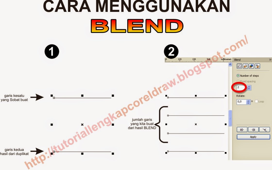 Mengenal Fungsi Blend pada Toolbar CorelDraw | tutorial design abo21