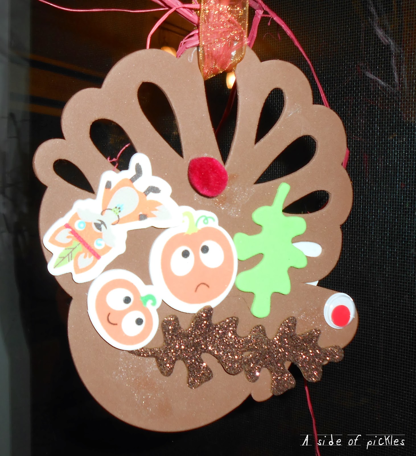 A side of pickles: Thanksgiving turkey window decor