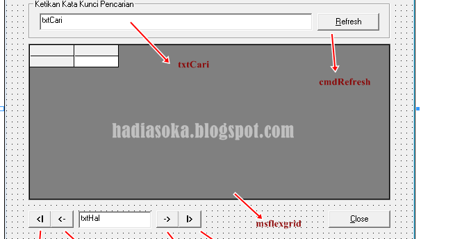 Membuat Paging Pada MsFlexgrid Dengan Database Access di VB6 - Programing, Software, Ebook,Tutorial