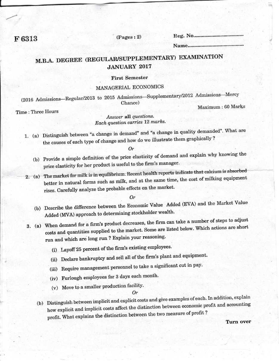 MARIAN LIBRARY: M G UNIVERSITY MBA 1 st SEM ( MANAGERIAL ECONOMICS ...