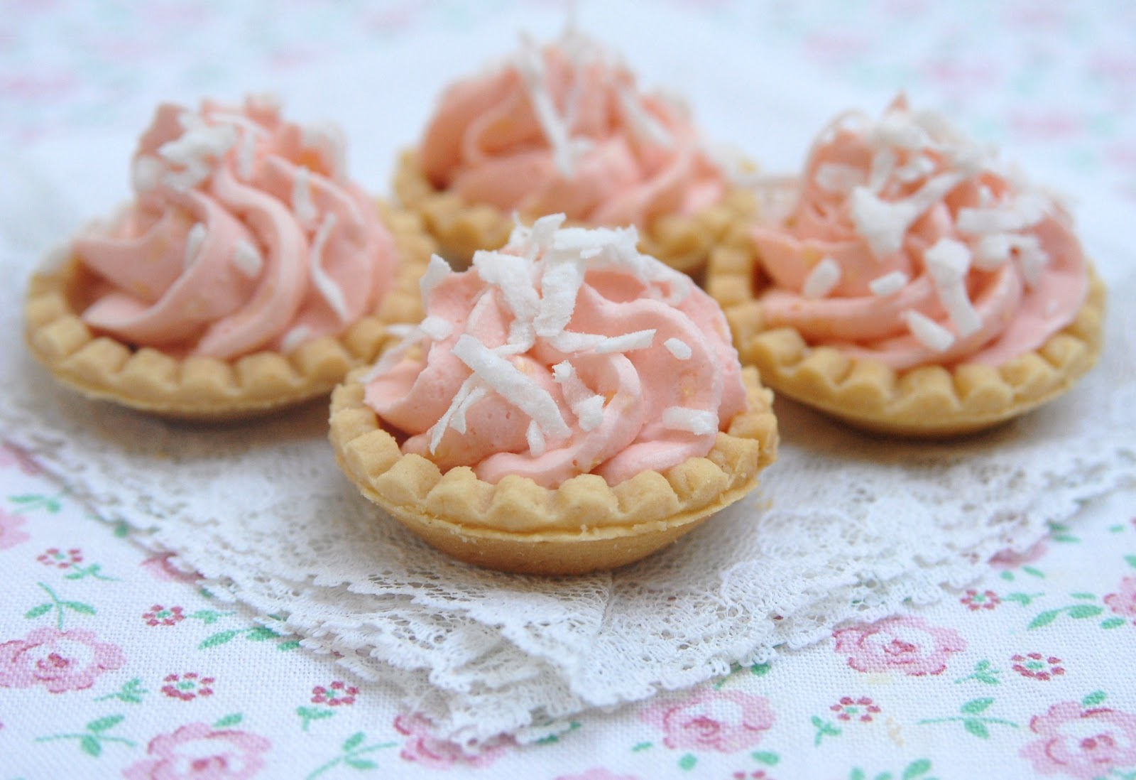Pink Piccadilly Pastries: 5 Minute Pink Coconut Tarts
