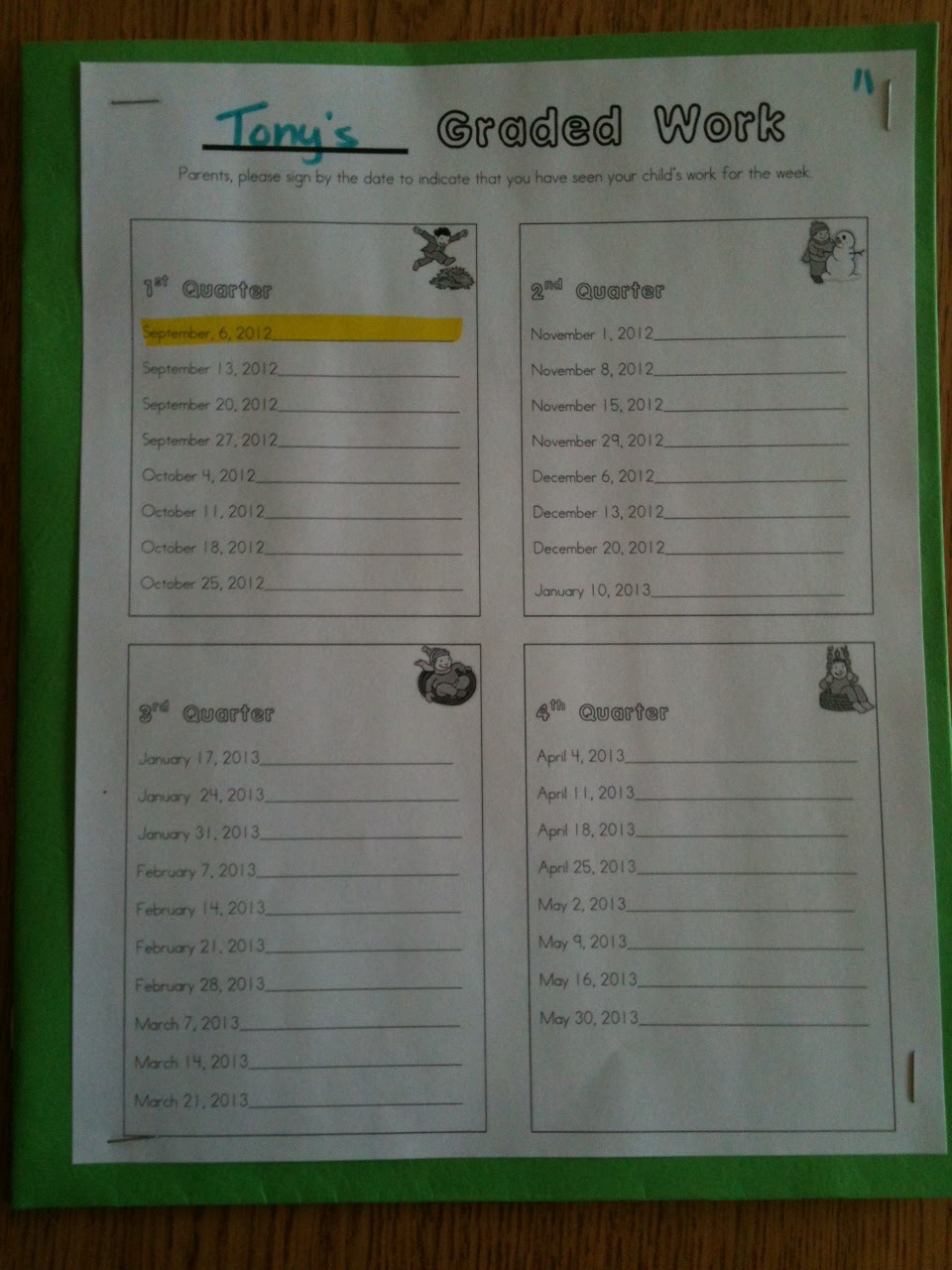 3M Classroom Blog: Graded Work Folders