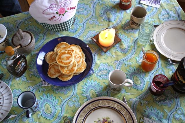 Dollop of Cream: buttermilk pancakes with apple-pear tops