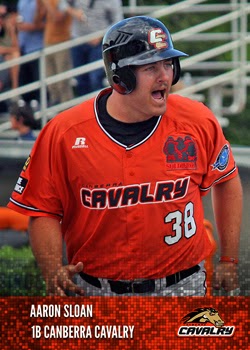 Australian Custom Baseball Cards: Aaron Sloan - 2013-14 Canberra Cavalry