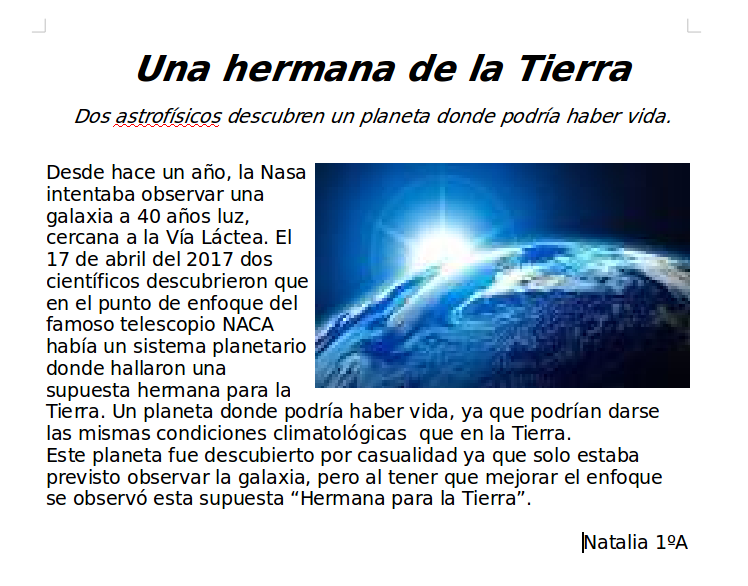 Revista Digital El Faro: Las noticias inventadas. Natalia y Sheila (1ºA)