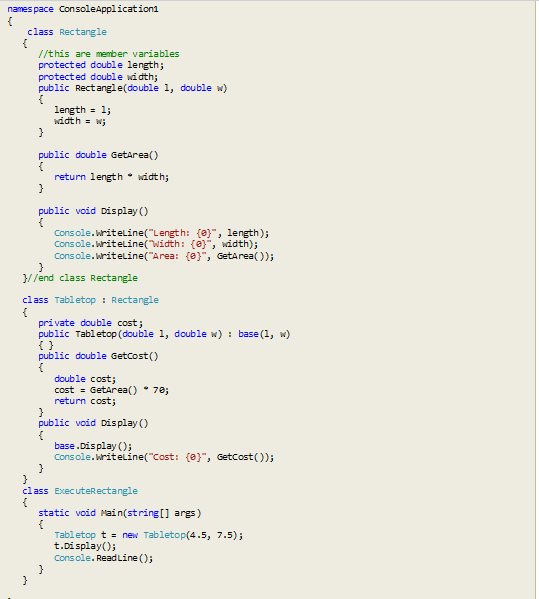GNIITSolution: CSHARP INHERITANCE ~ mkniit