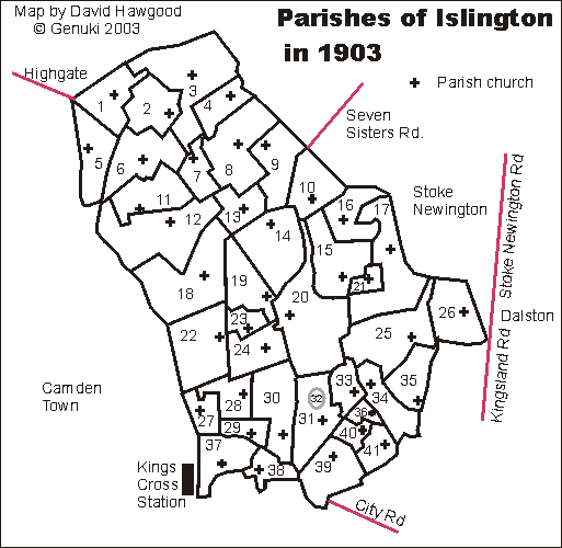 Islington Map Region Political | Map of London Political Regional