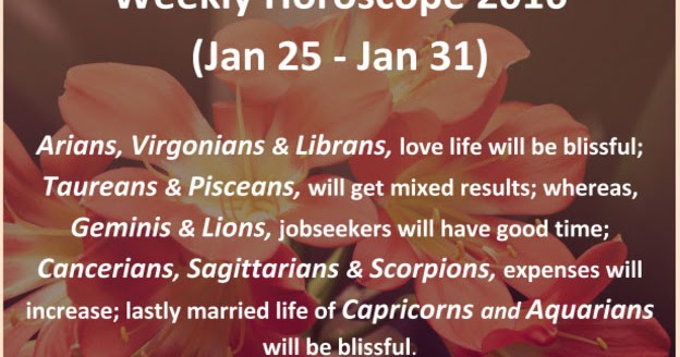 AstroSage Magazine: Weekly Horoscope 2016 (Jan 25 - 31)