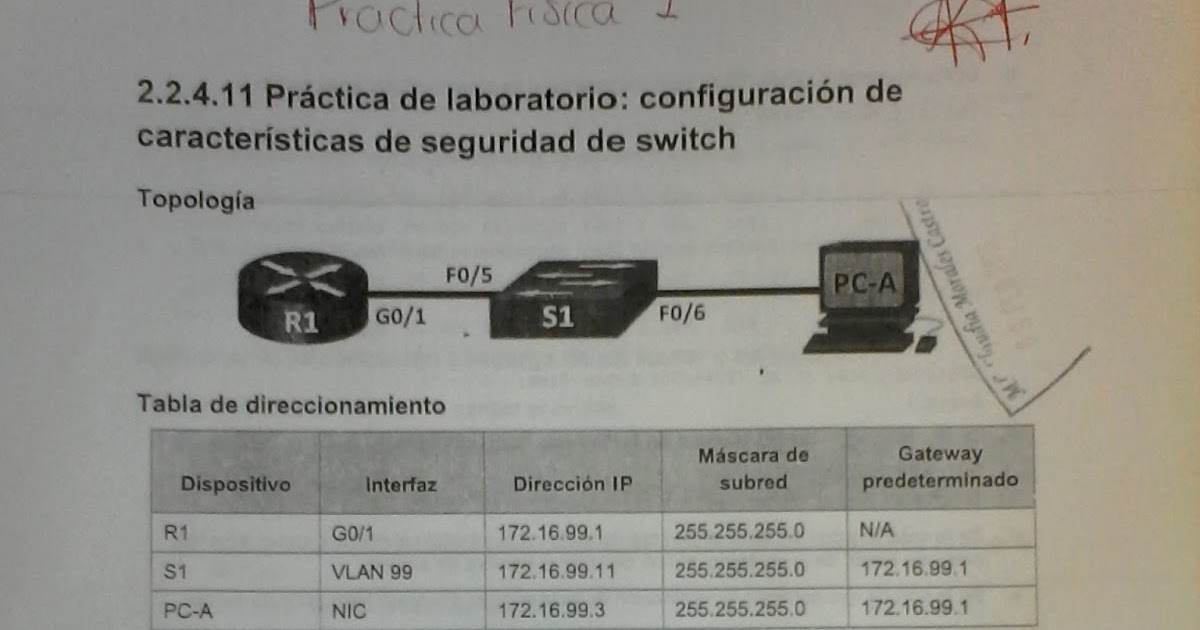 CONMUTACION Y ENRUTAMIENTO DE REDES DE DATOS: Practica fisica 1