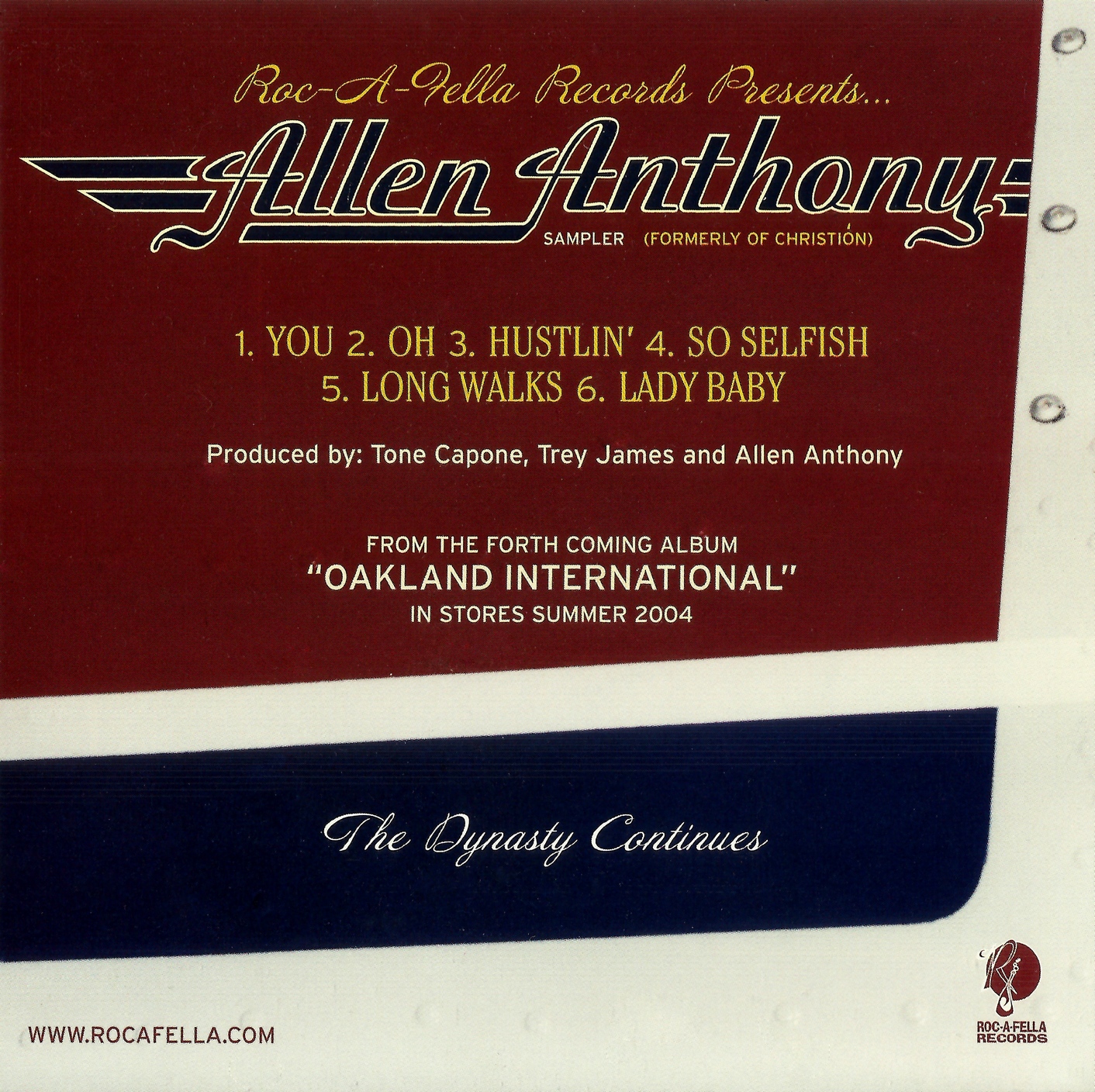 THE CRACK FACTORY: Allen_Anthony-Oakland_International-(Sampler)-2004 ...