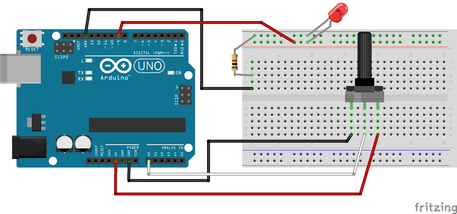 Geek Maker Space Projeto 9 Utilizando Um Potenciometro Para Acender Um Led Gradativamente