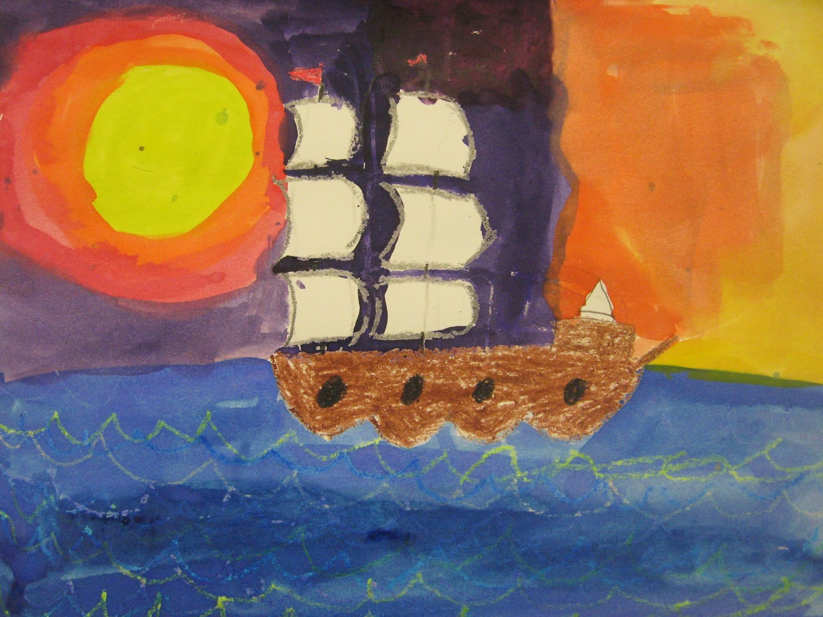 Miss Young's Art Room: 2nd Grade Watercolor Resist Seascapes
