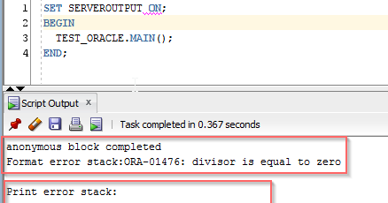 Example for DBMS_UTILITY.FORMAT_ERROR_STACK and DBMS_UTILITY.FORMAT ...