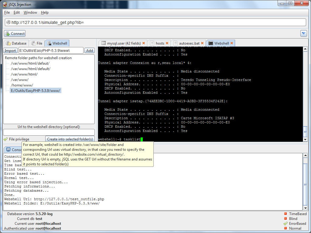 Jsql Injection V04 Java Tool For Automatic Database Injection